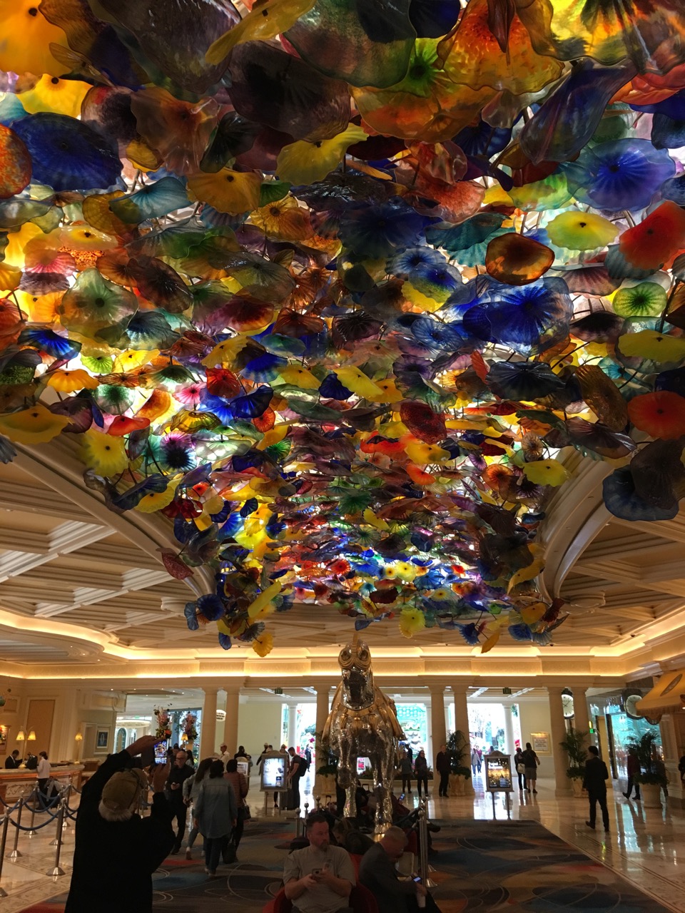 Bellagio glass ceiling and golden horse. – Richard Mann Author